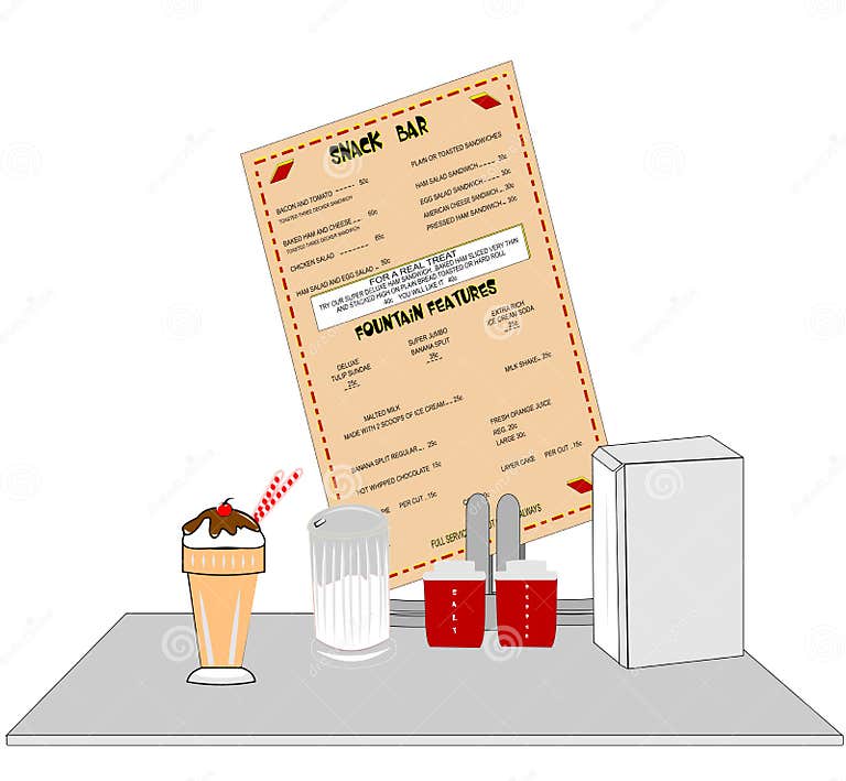 Diner Counter in Restaurant Stock Vector - Illustration of diner ...