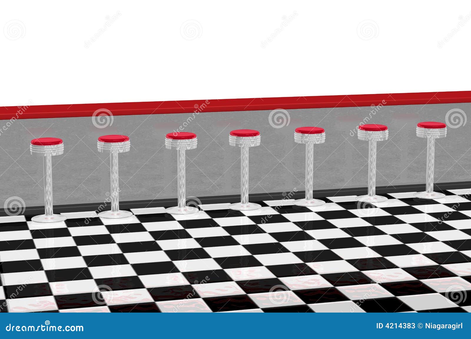 Cartoon Of Diner Counter