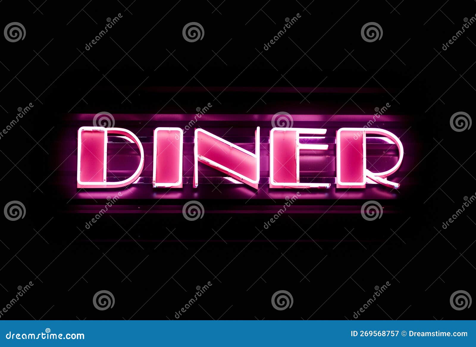 Diner - Neon light stock image. Image of single, restaurant - 269568757