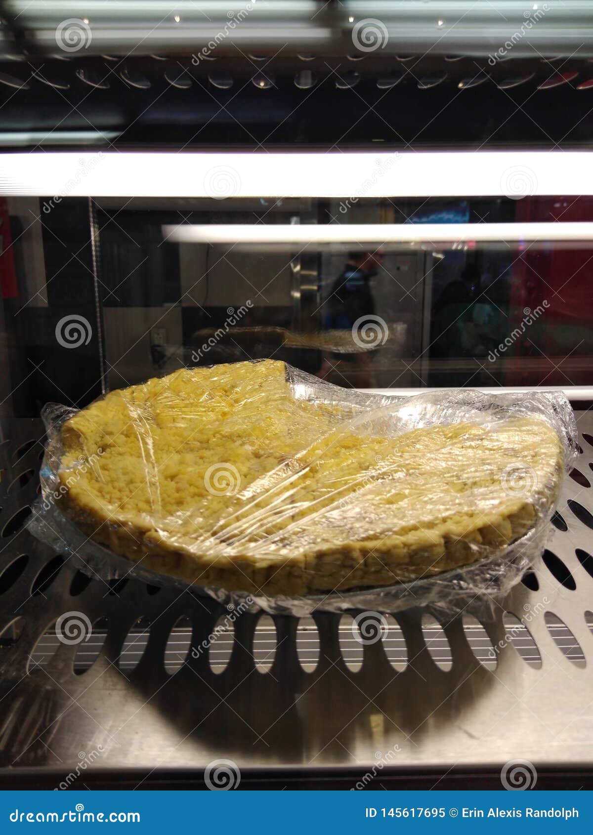 Diner Pie Wrapped in Plastic Wrap Stock Image - Image of diet, steel ...