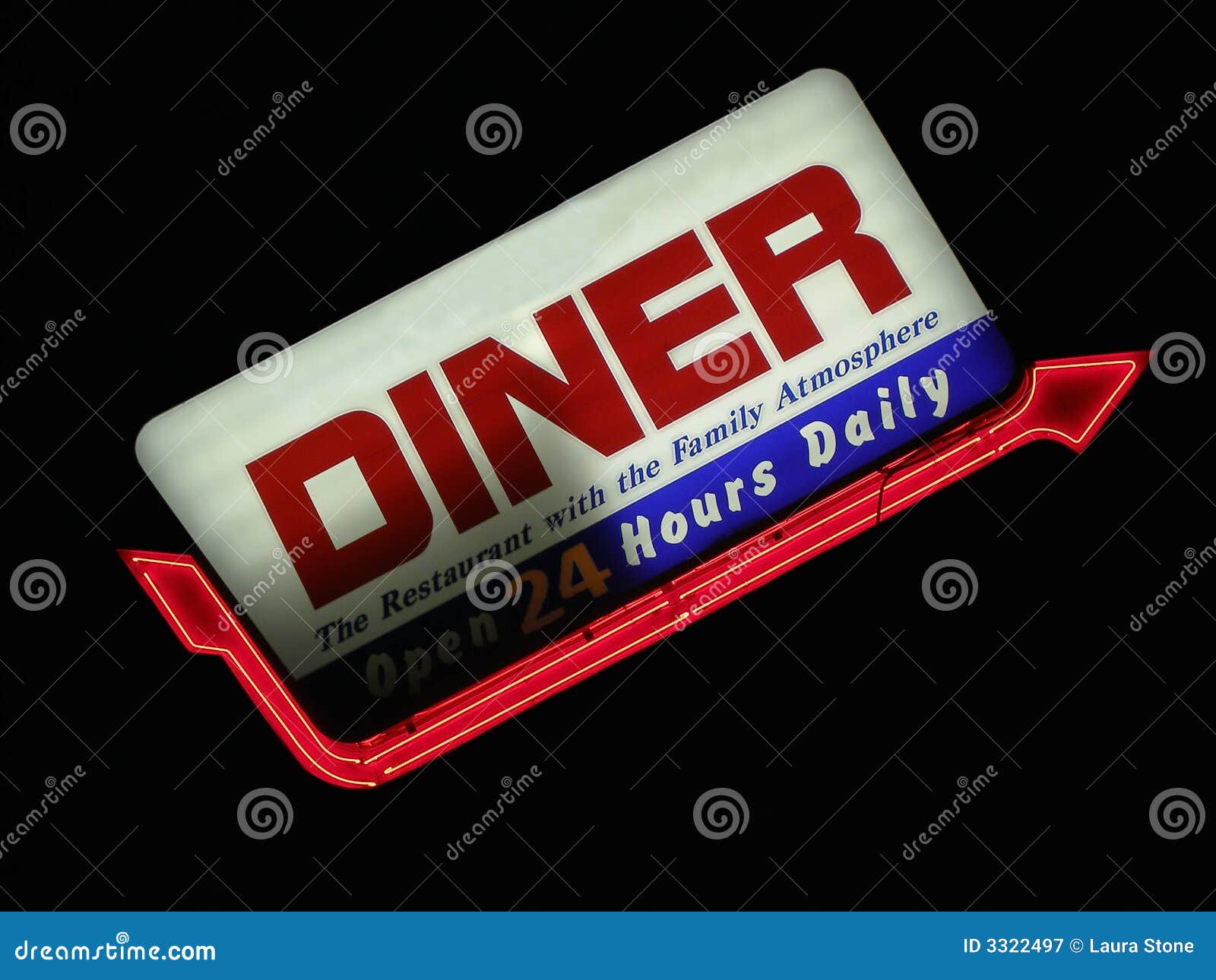 Diner Sign stock image. Image of restaurant, light, advertising - 3322497