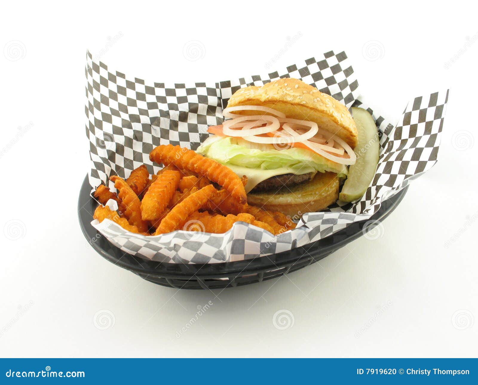 Diner style burger stock photo. Image of french, food - 7919620