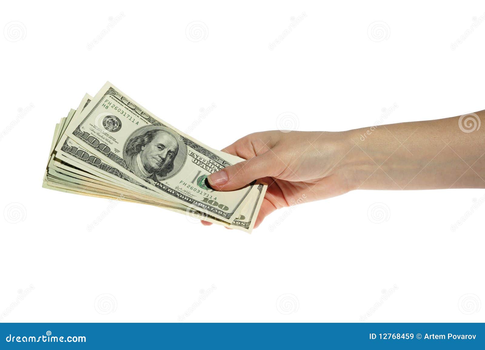 Dinero en una mano_1 imagen de archivo. Imagen de cash - 12768459