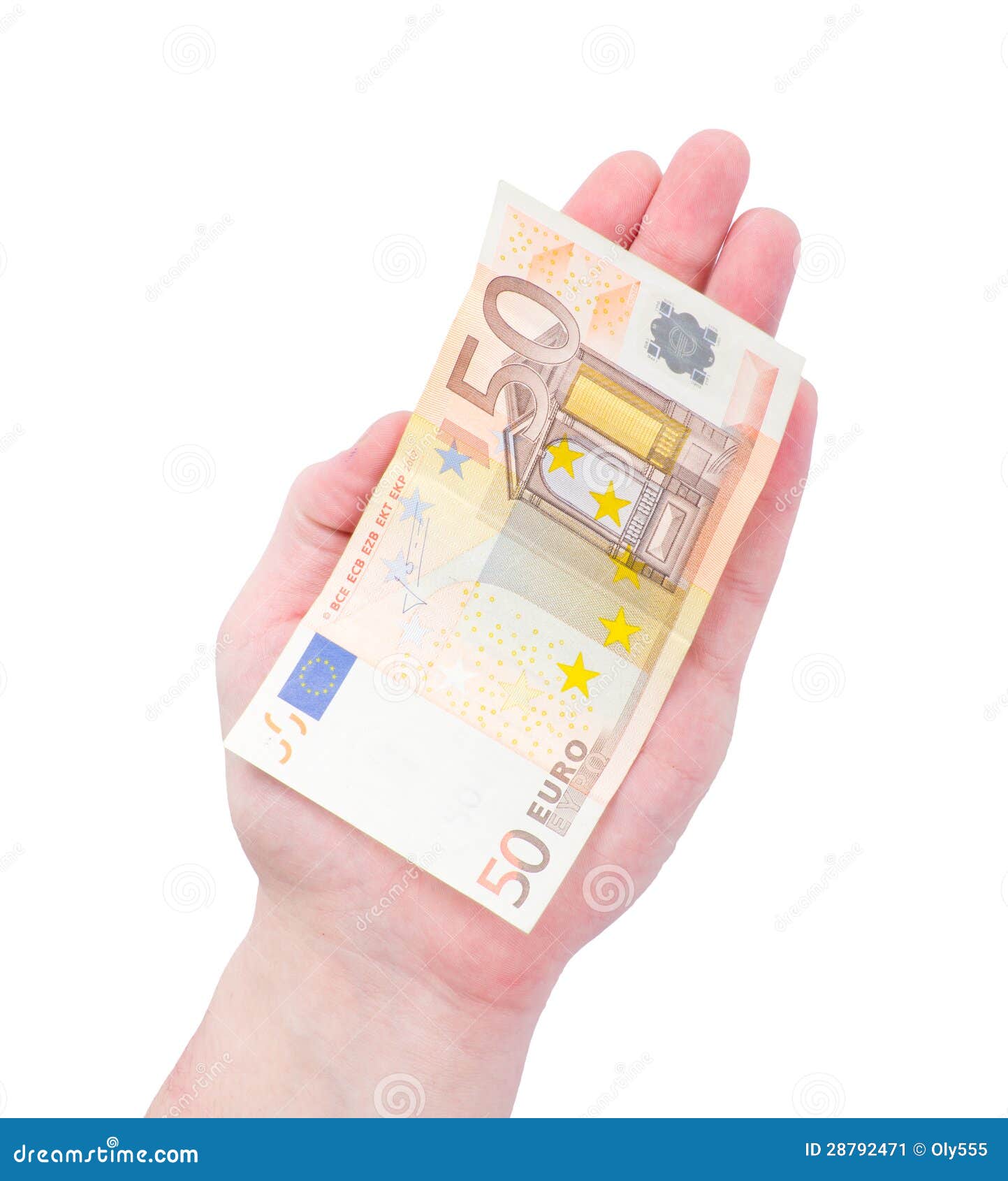 Dinero (euro) en una mano imagen de archivo. Imagen de europeo - 28792471