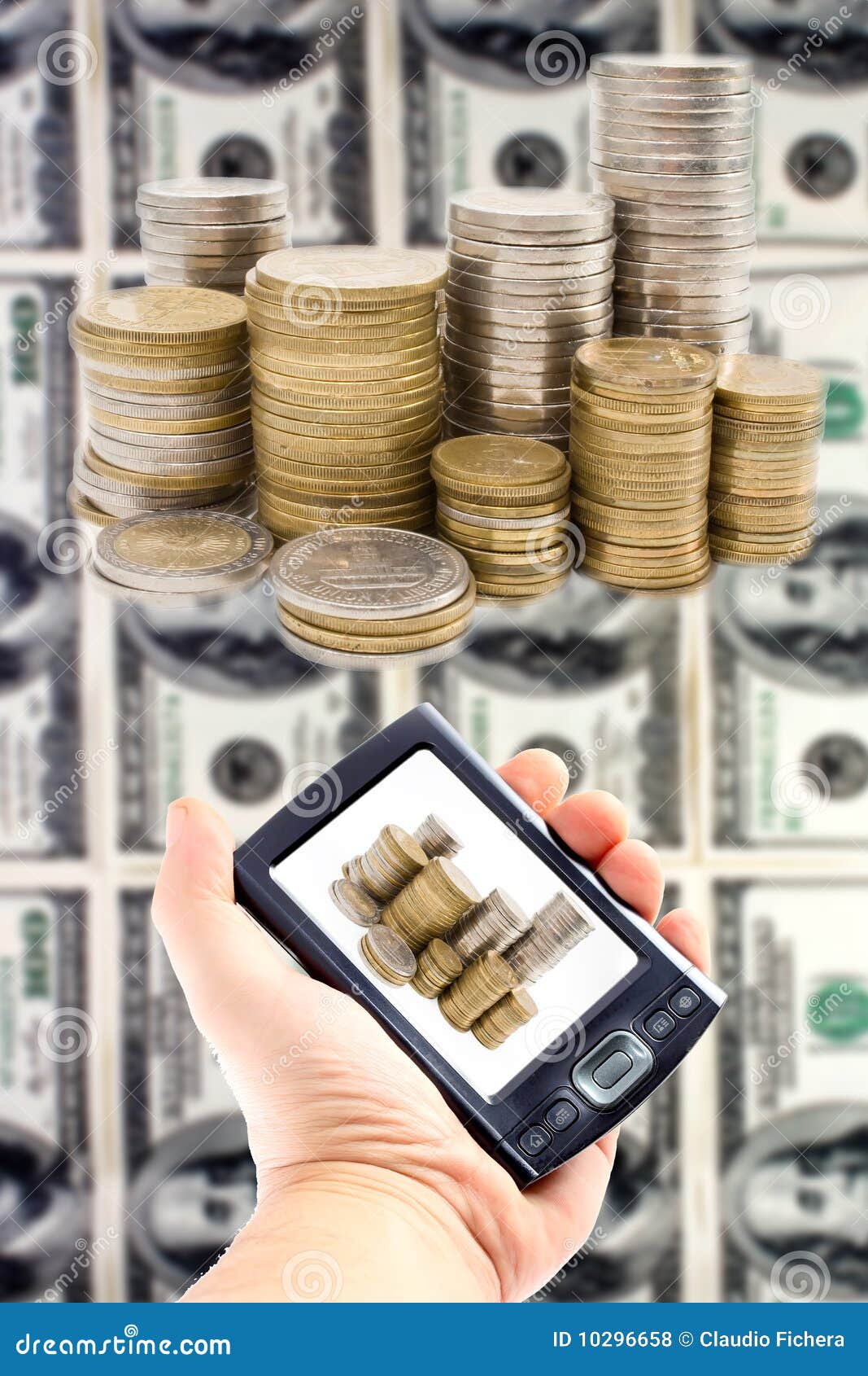 Dinero Virtual En Un Handheld Foto de archivo - Imagen de divisa ...