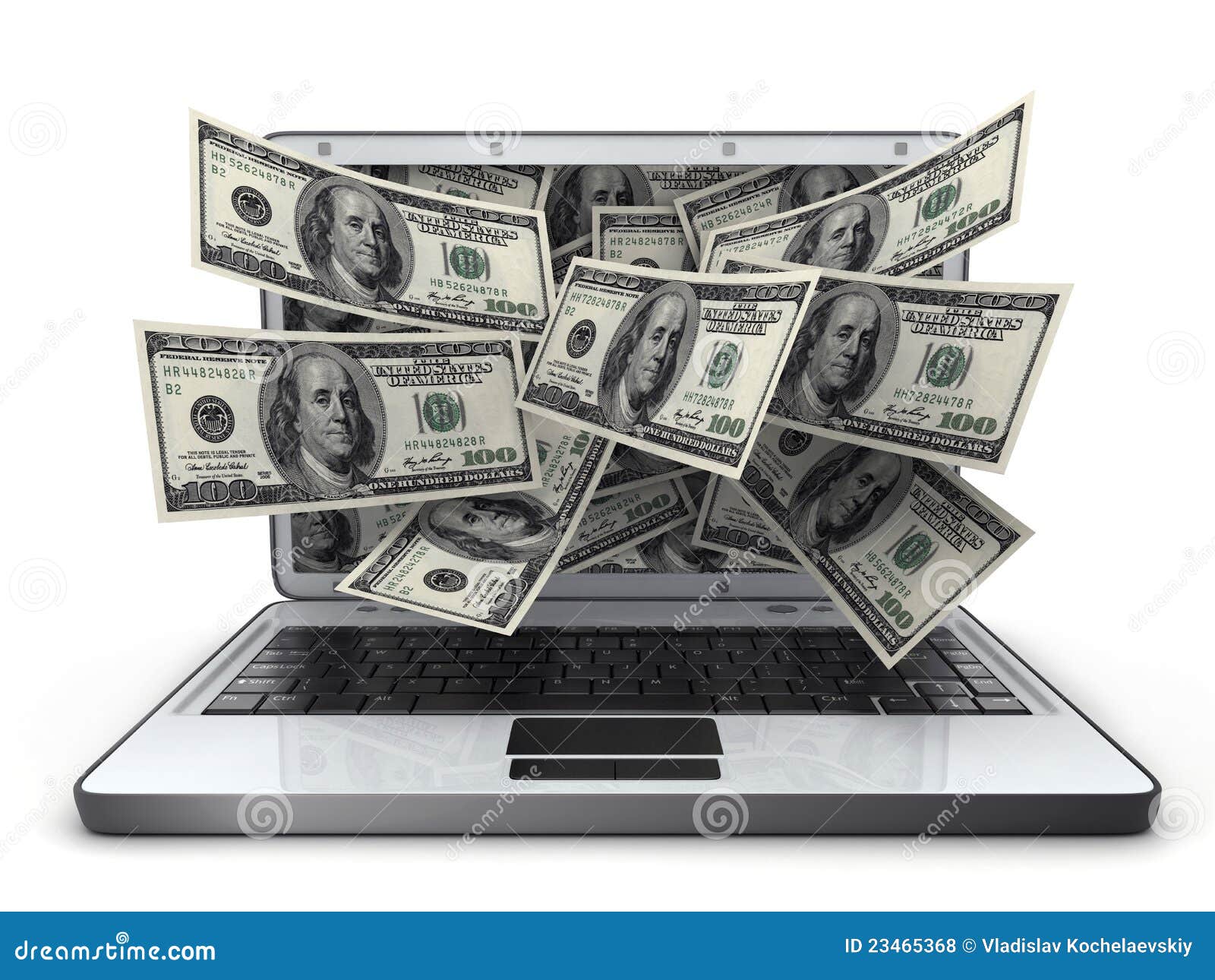 Dinero Y Computadora Portátil Stock de ilustración - Ilustración de ...