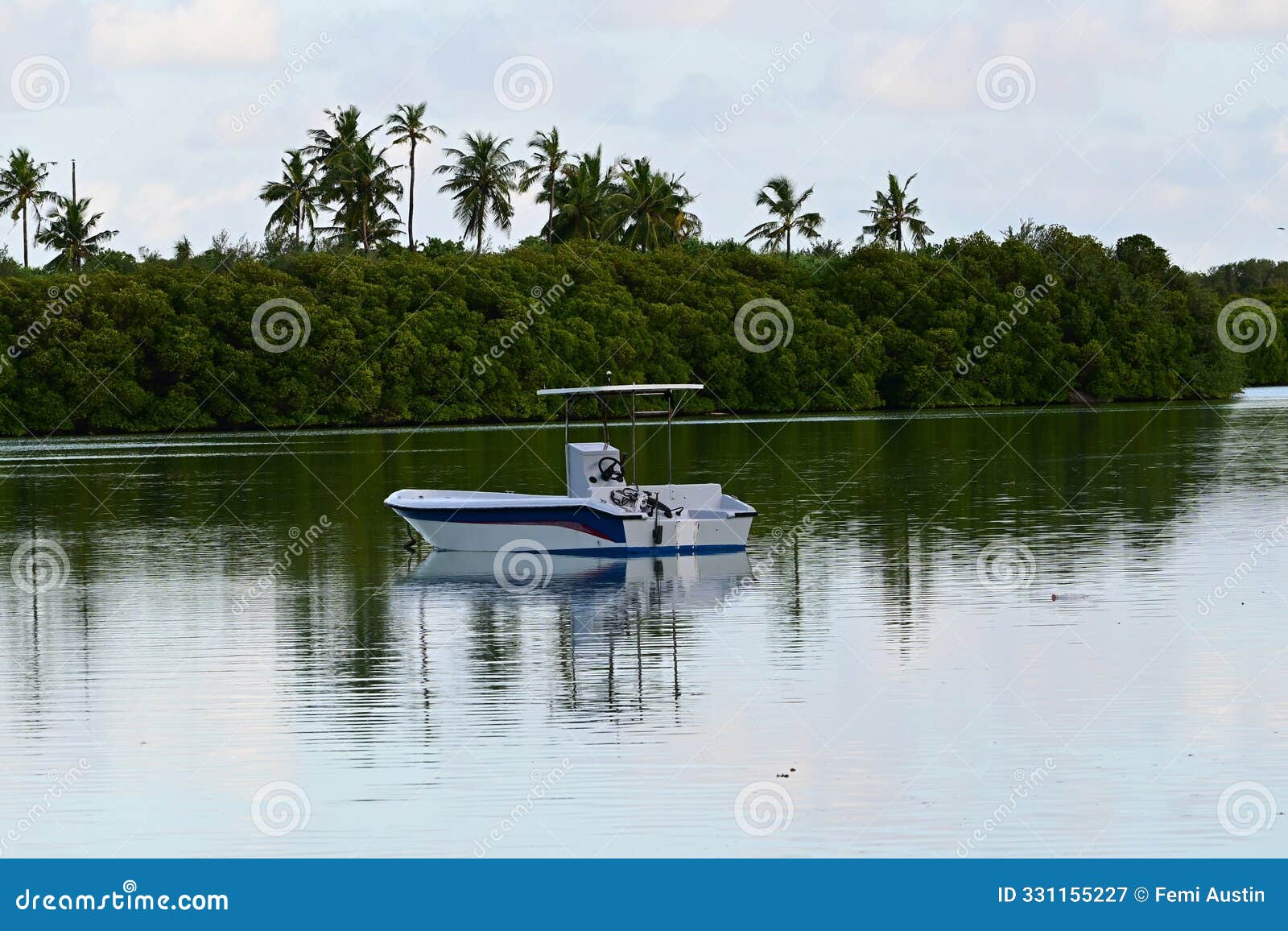 Dingi Floating on Still Water Stock Image - Image of reflection ...