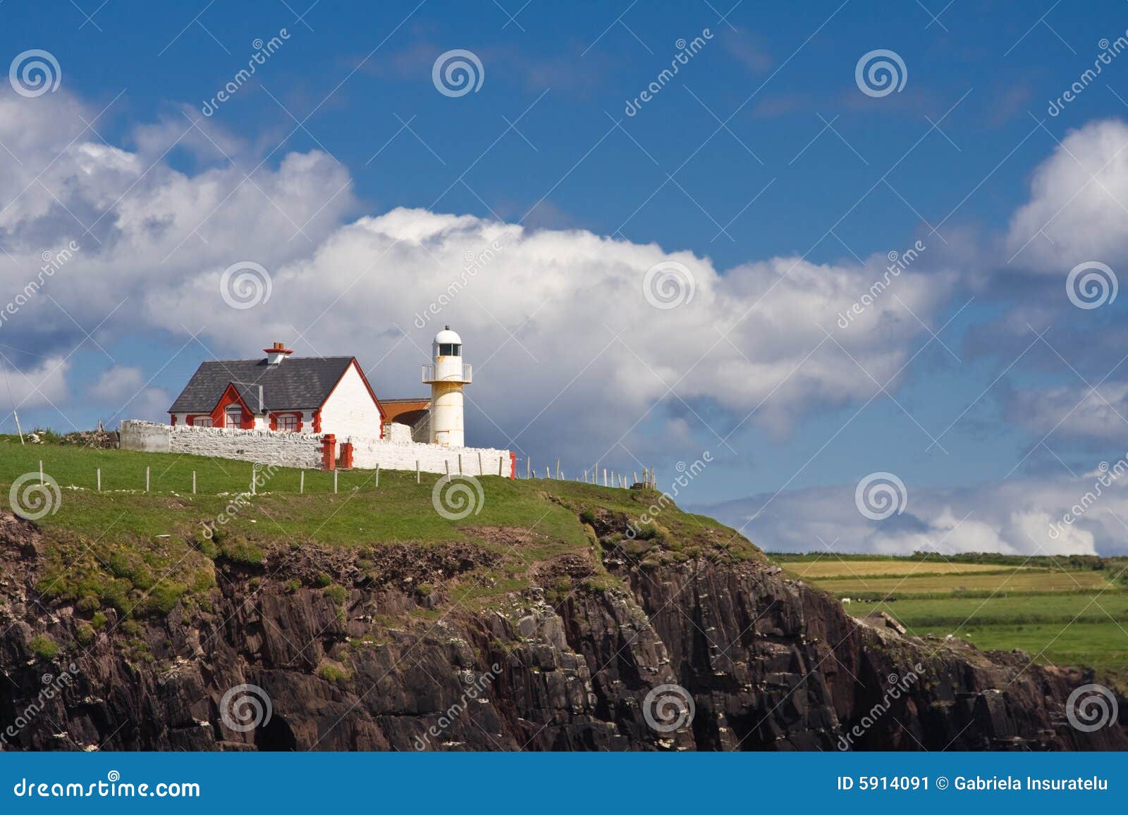 Dingle lighthouse stock image. Image of landscape, ocean - 5914091