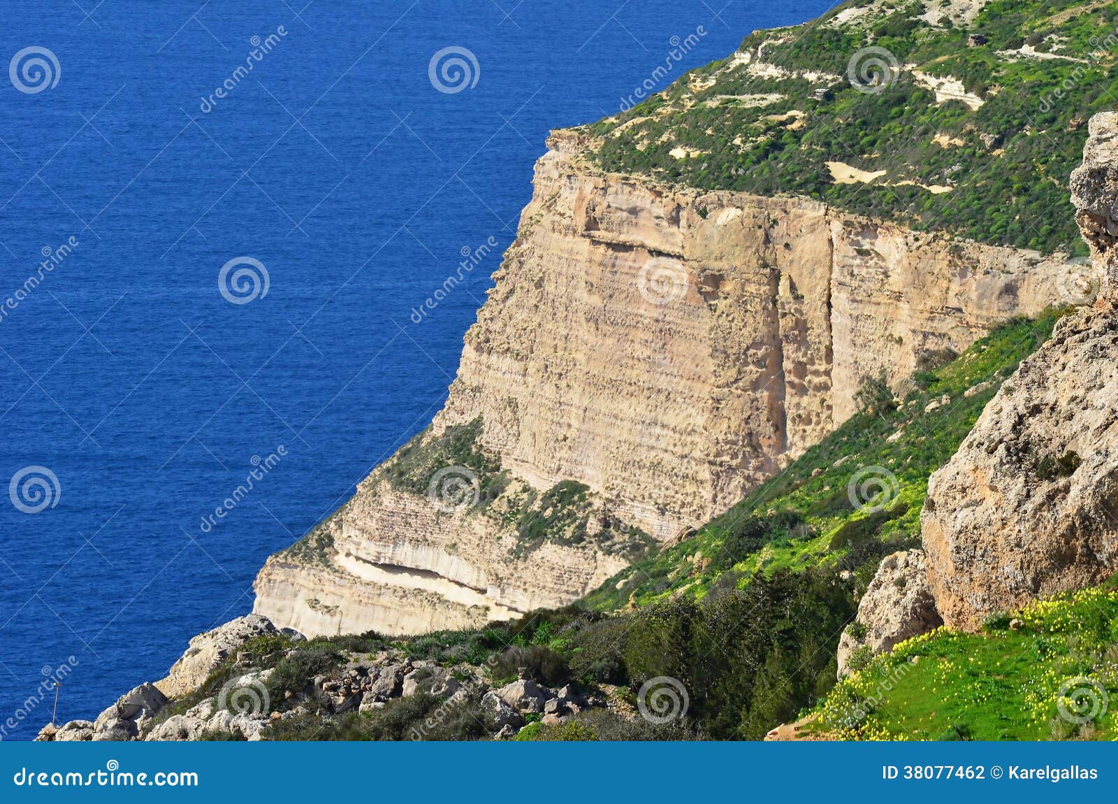 Dingli cliffs stock photo. Image of landscape, looking - 38077462