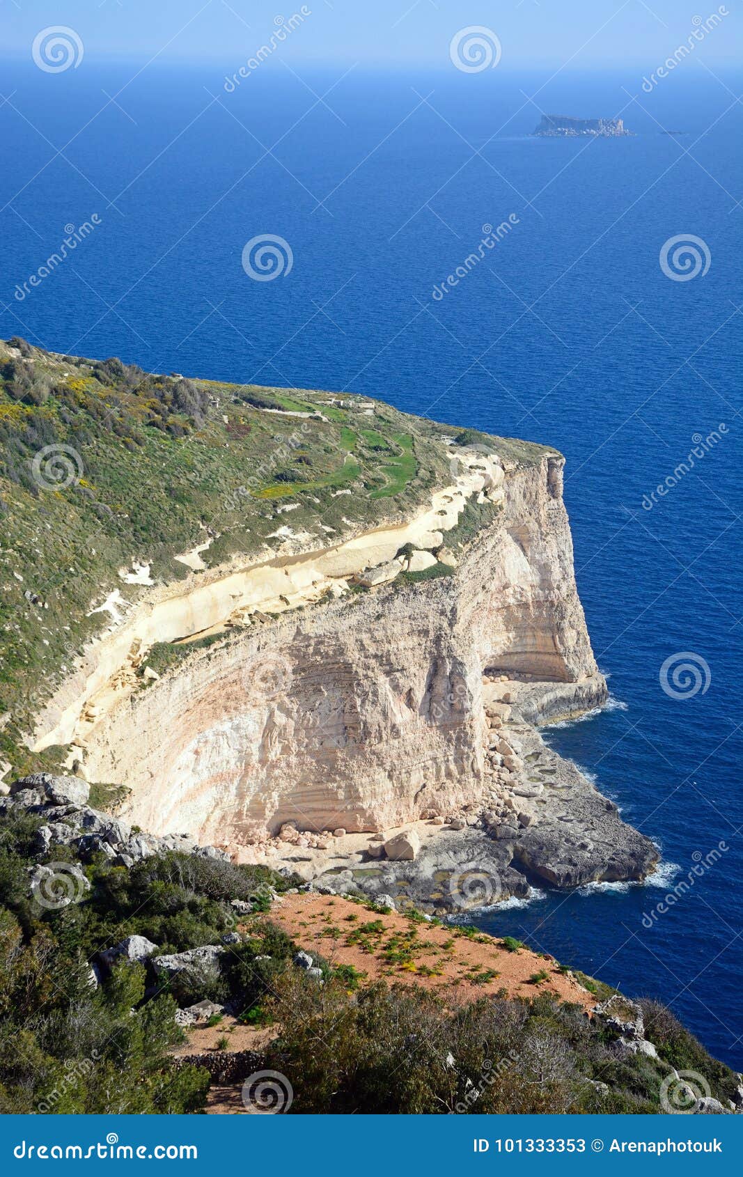 Dingli cliffs, Malta. stock image. Image of coast, coastline - 101333353