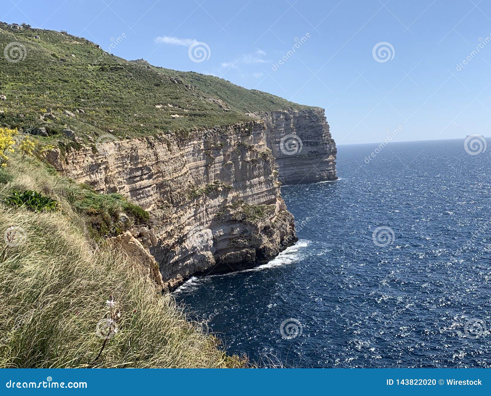 Dingli Cliffs in Malta stock photo. Image of coast, island - 143822020
