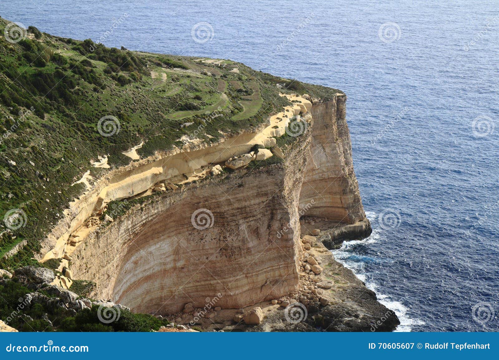 Dingli Cliffs, Malta stock image. Image of erosion, deep - 70605607