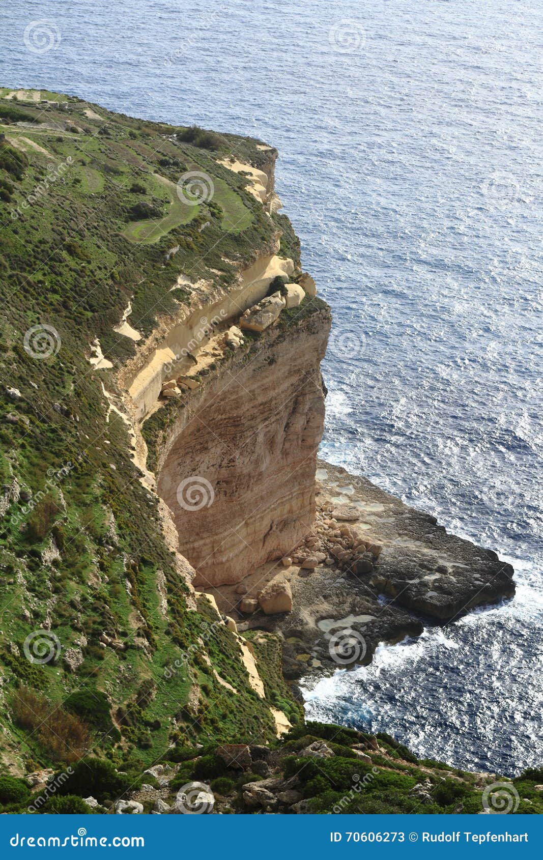 Dingli Cliffs, Malta stock image. Image of calm, archipelago - 70606273