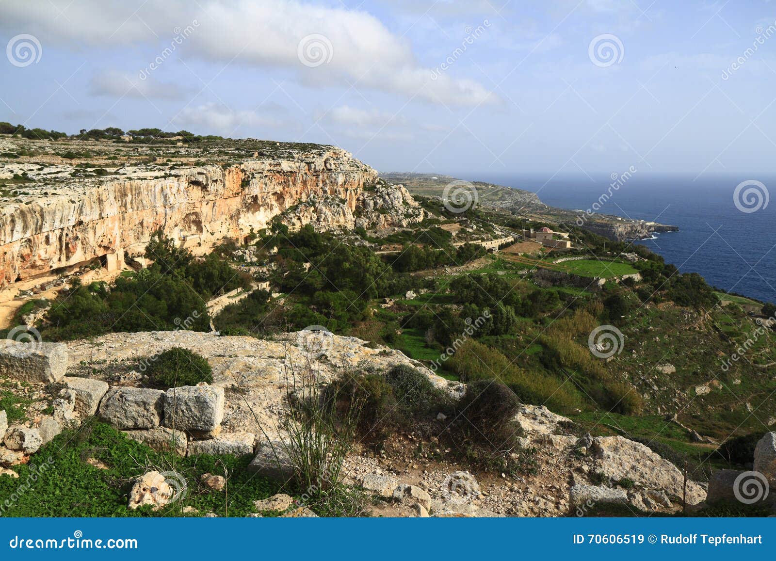 Dingli Cliffs, Malta stock image. Image of grotto, natural - 70606519