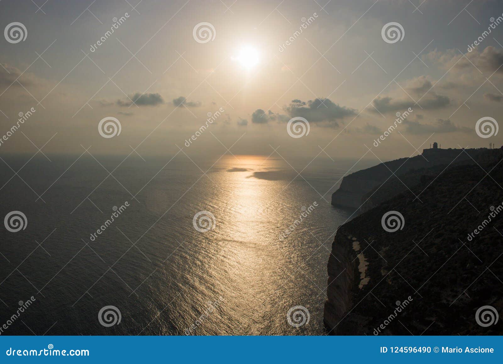 Dingli Cliffs at sunset. editorial image. Image of ocean - 124596490