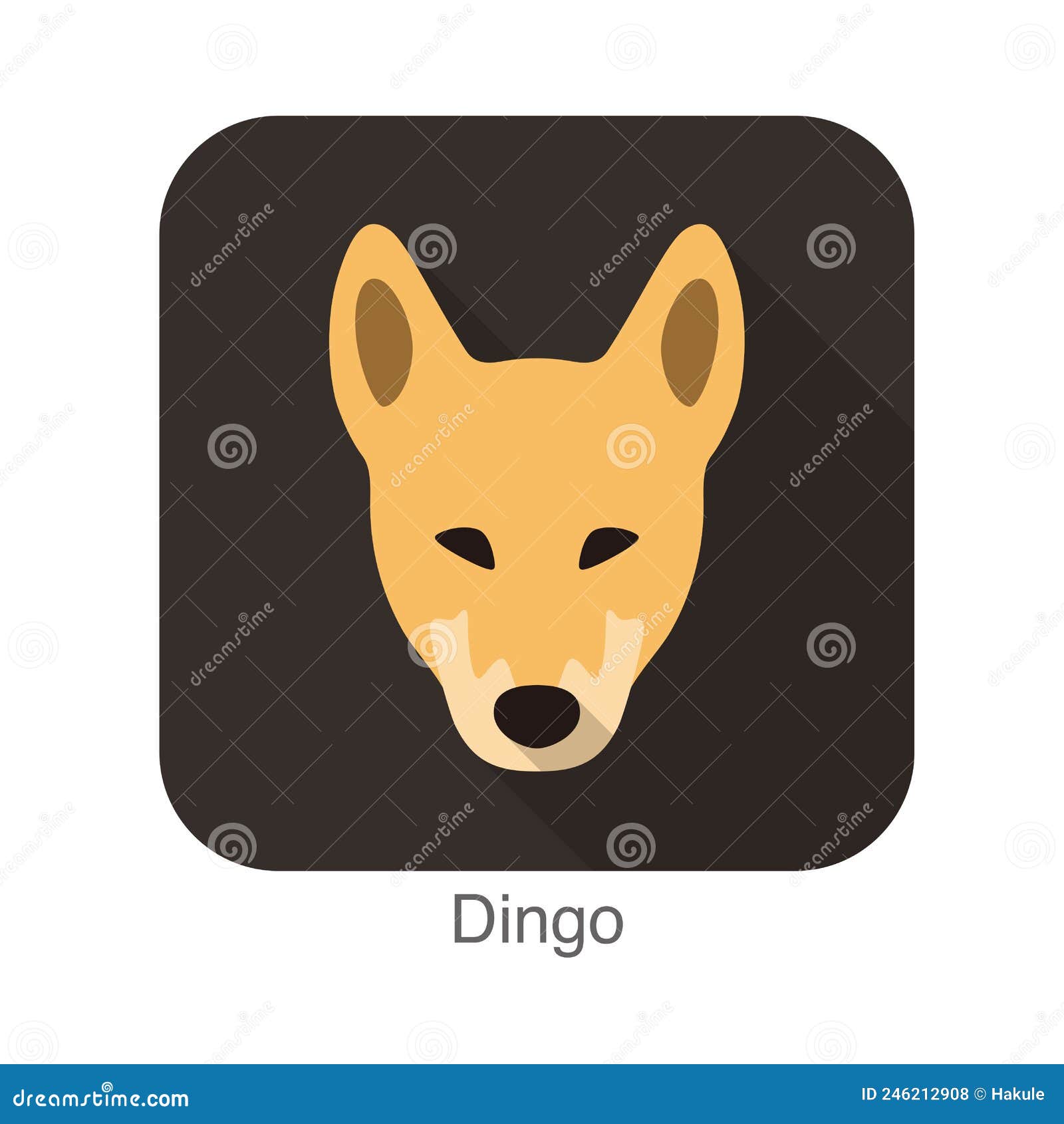 Dingo Icon Cartoon Endangered Wild Australian Animal Symbol Wildlife ...