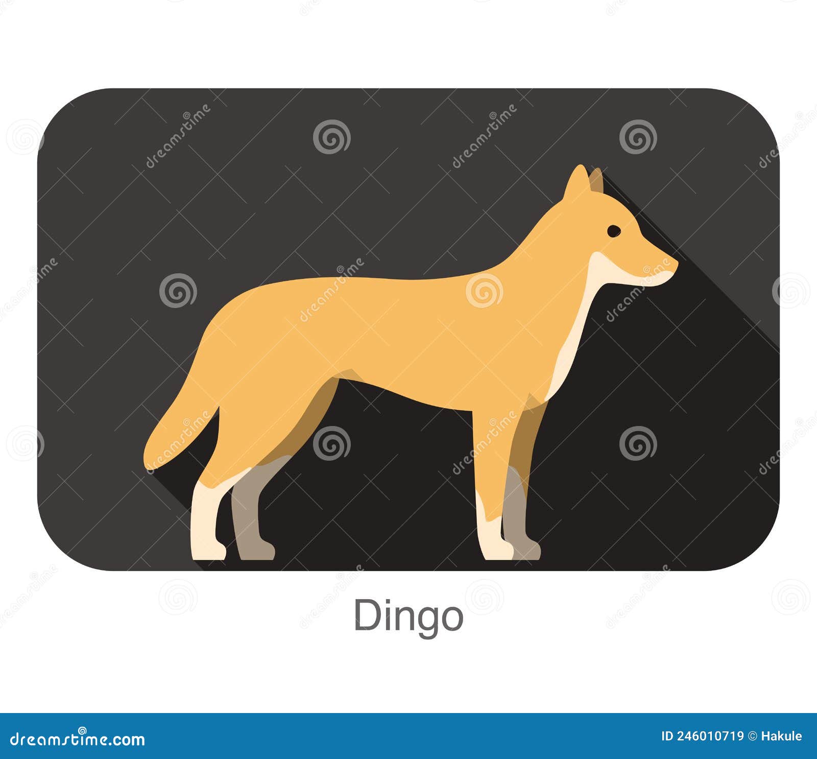 Dingo Icon Cartoon Endangered Wild Australian Animal Symbol Wildlife ...