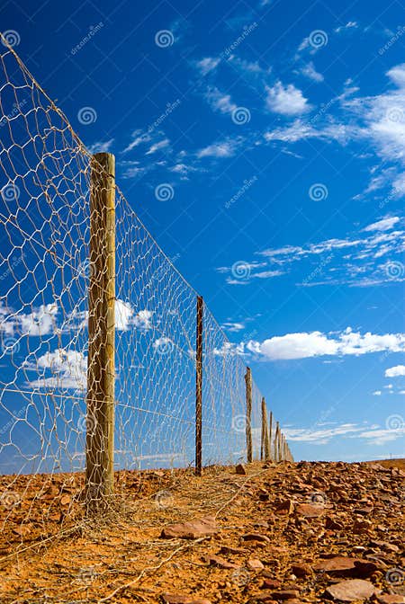 Dingo Fence stock photo. Image of gibber, coober, pole - 4604042