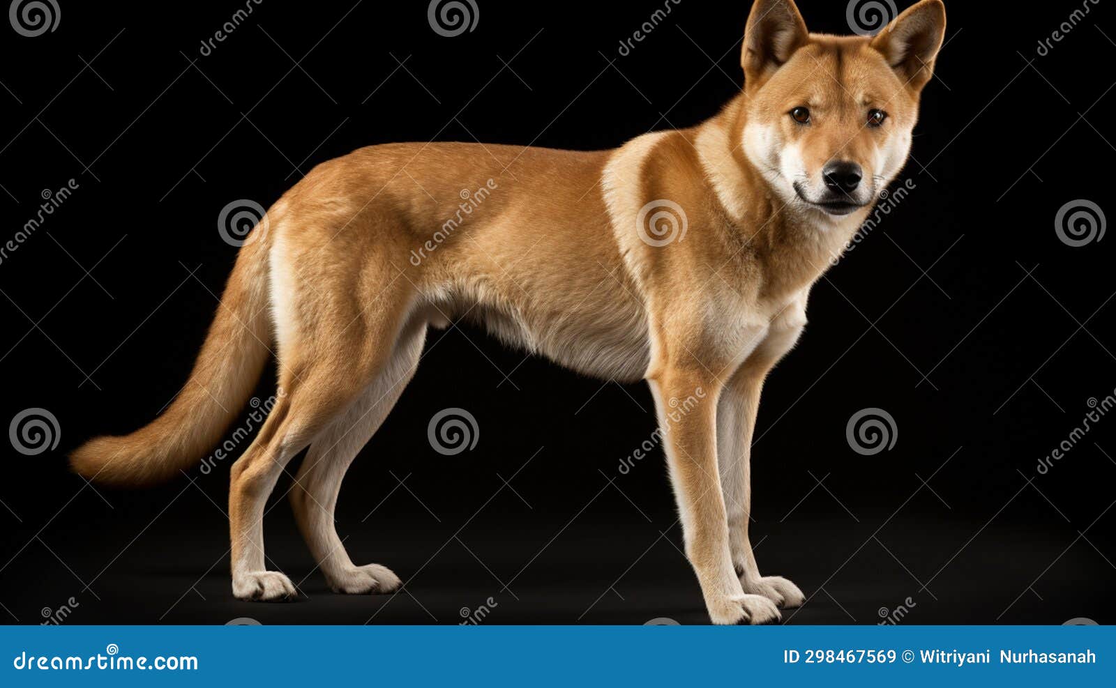 Dingo Isolated on Dark Background. Generative Ai Stock Illustration ...
