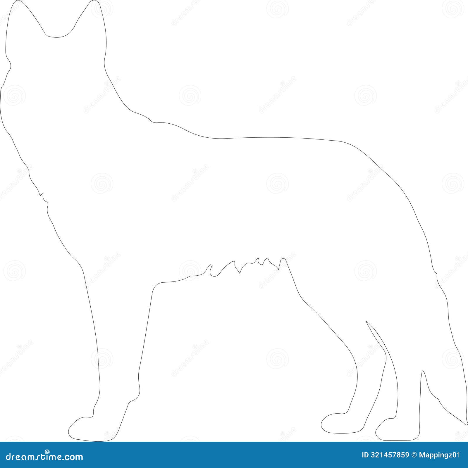 Dingo Outline Silhouette Generative Ai Vector Illustration ...