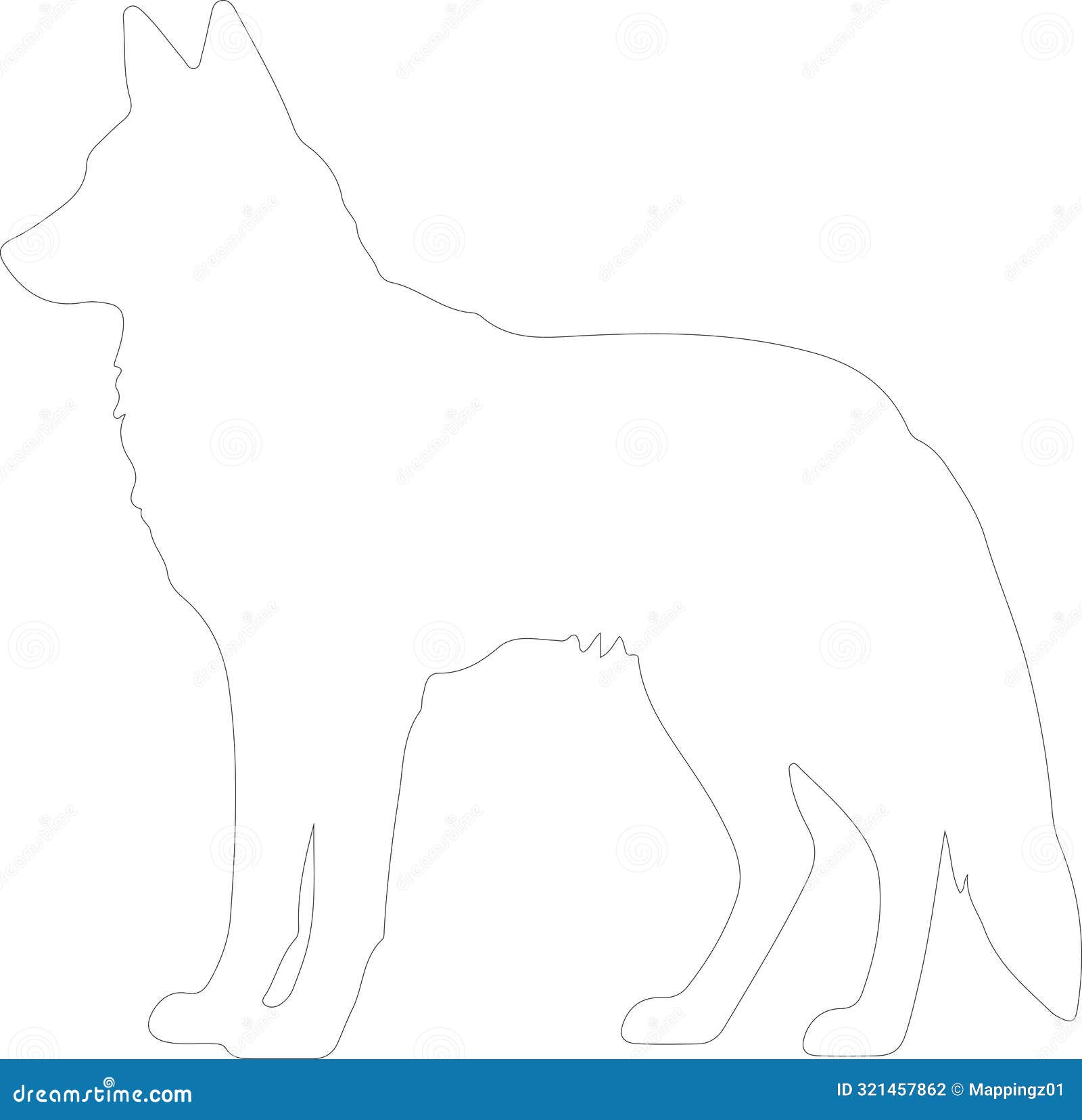 Dingo Outline Silhouette Generative Ai Vector Illustration ...