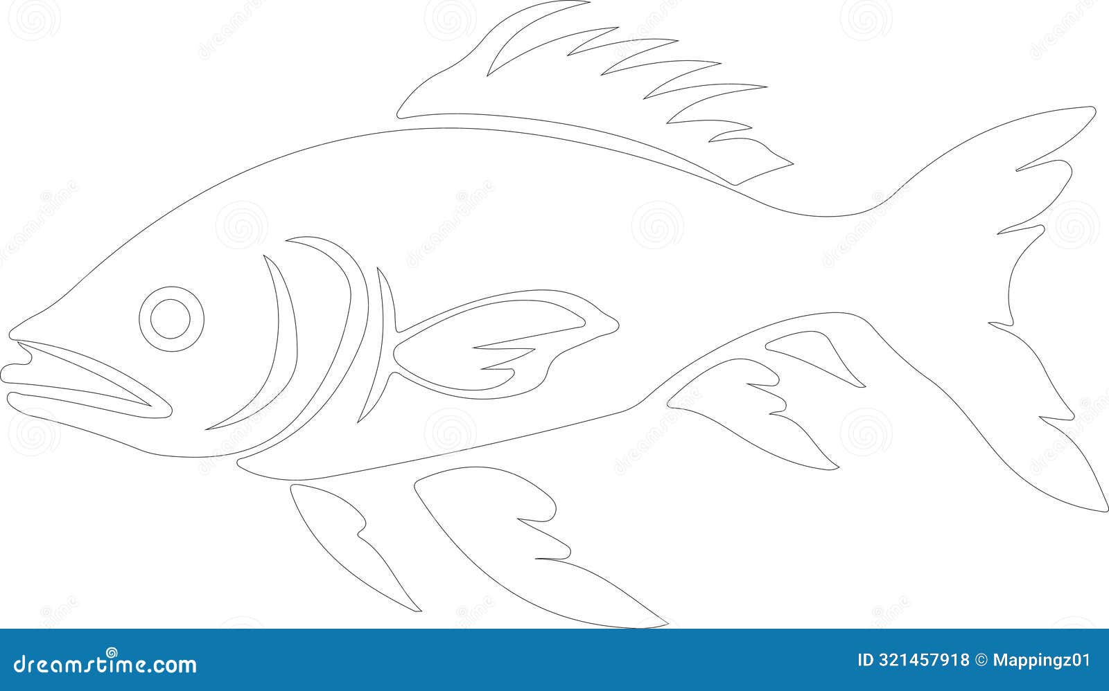 Dinichthys Outline Silhouette Generative Ai Stock Vector - Illustration ...