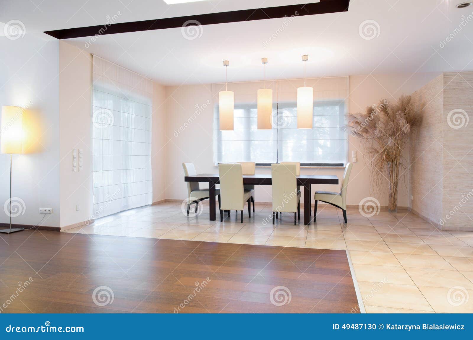 Dining Area Inside Spacious House Stock Photo - Image of flat ...