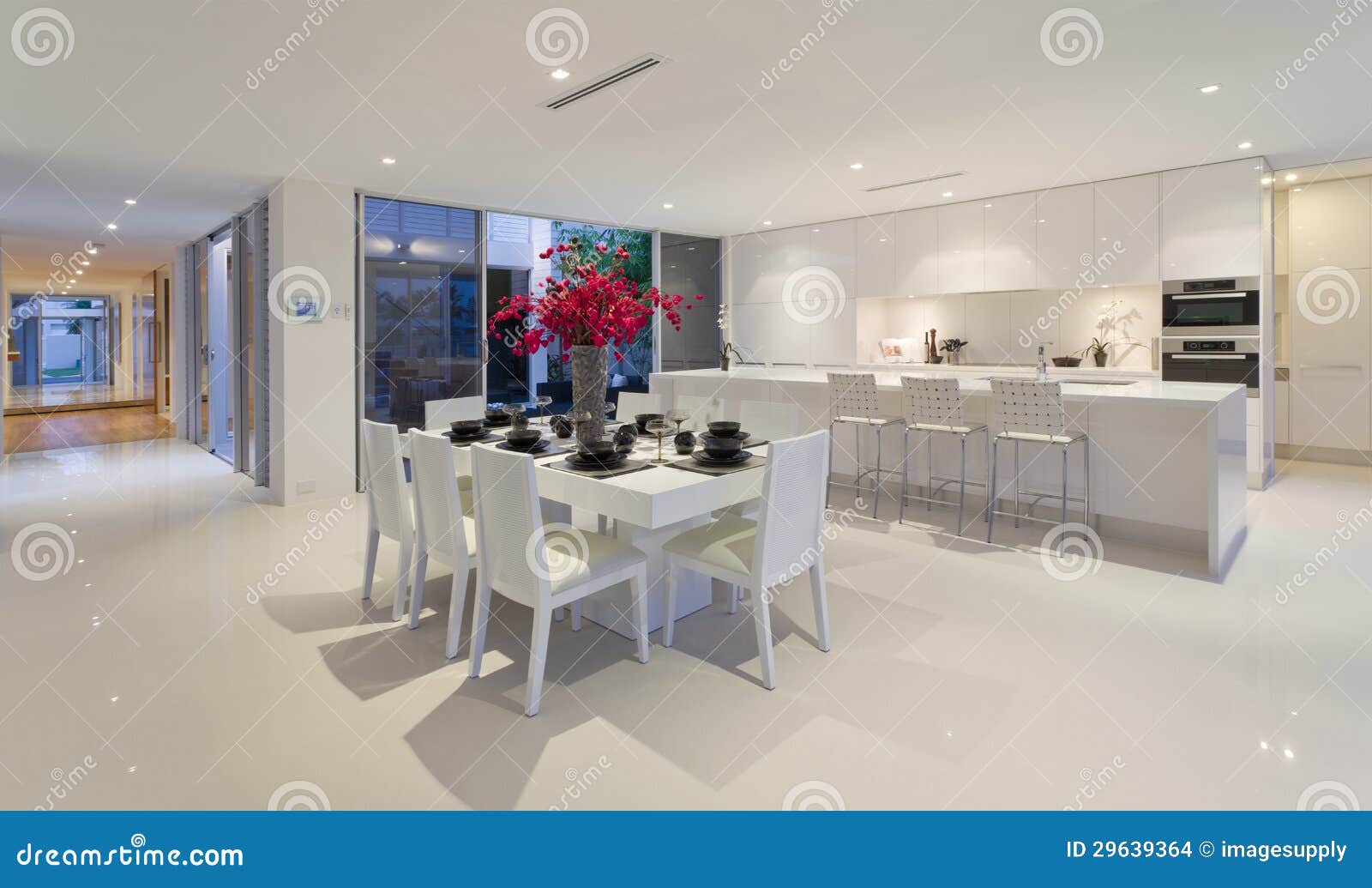 Dining area and kitchen stock photo. Image of lifestyle - 29639364