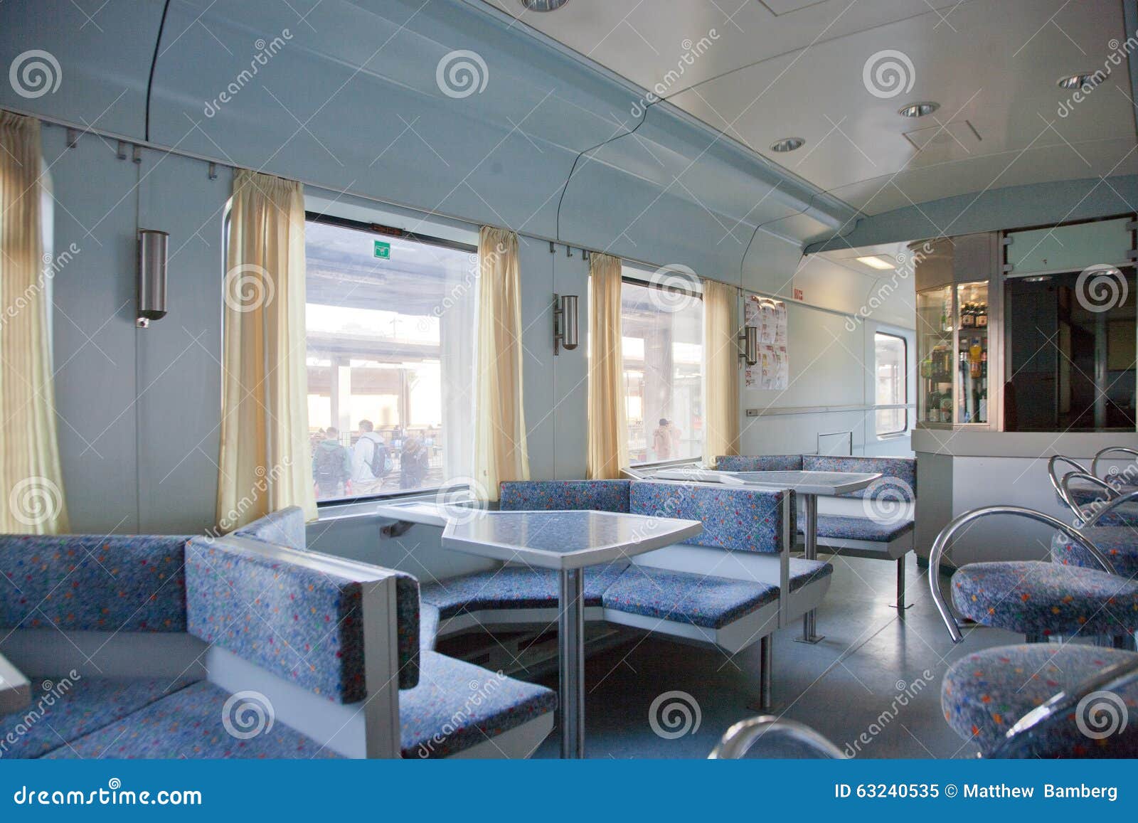 A Red Train Car With Booths And Tables. Generative AI Image. Royalty ...