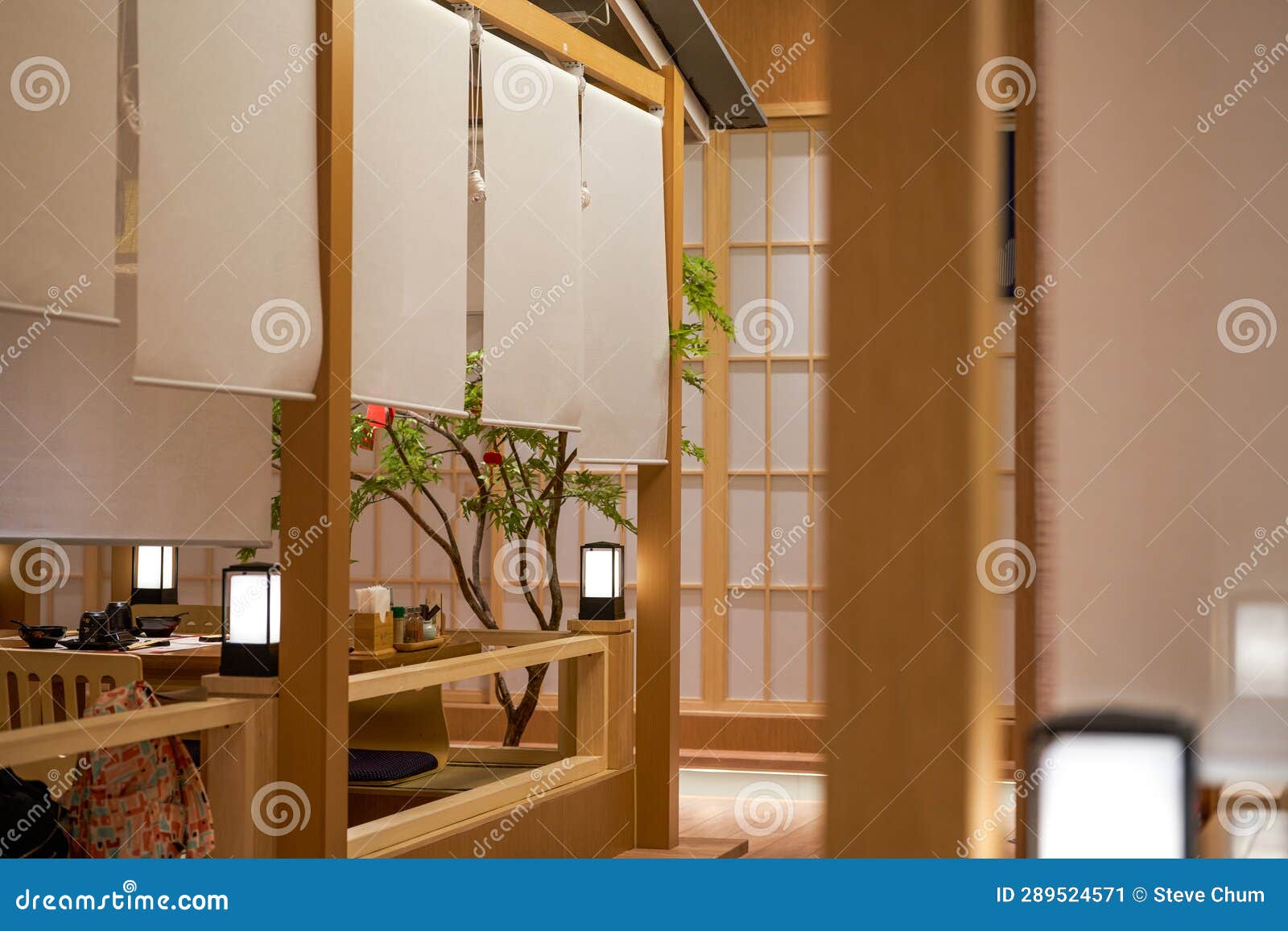 Dining Environment and Seating in a Japanese Restaurant Stock Image ...
