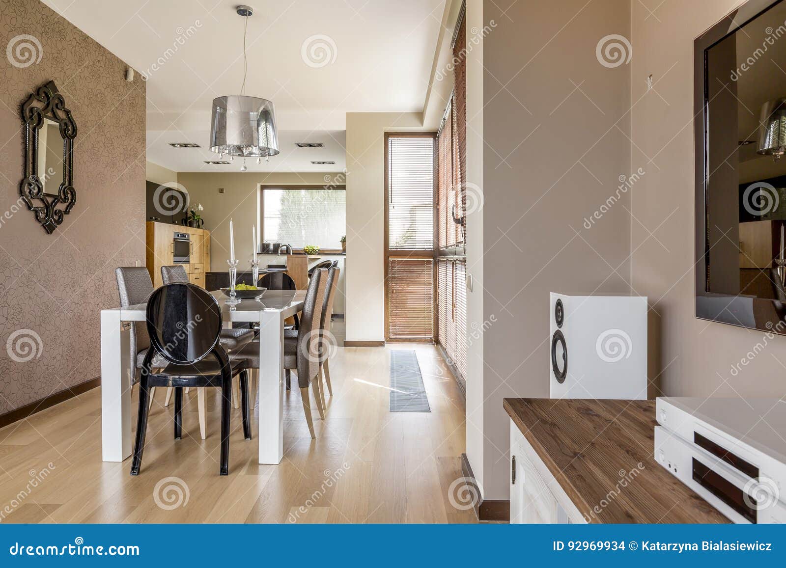 Dining Hall in Royal Old Fashioned Style Stock Photo - Image of ...