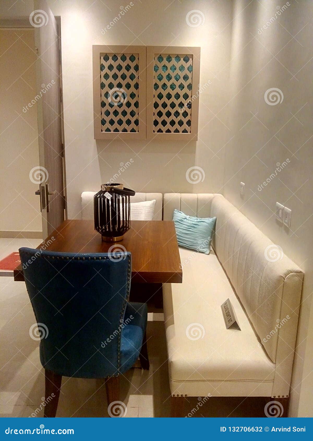 Dining Hall with Table and Chair Stock Photo - Image of apartment ...