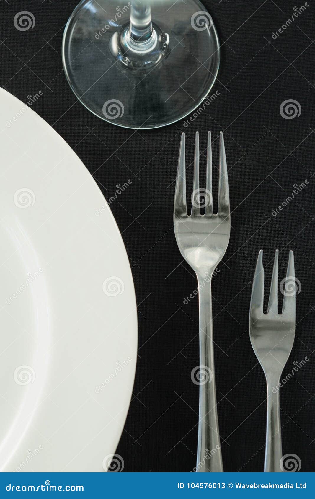 Dining Plates Set on Black Theme Table Stock Image - Image of reserved ...