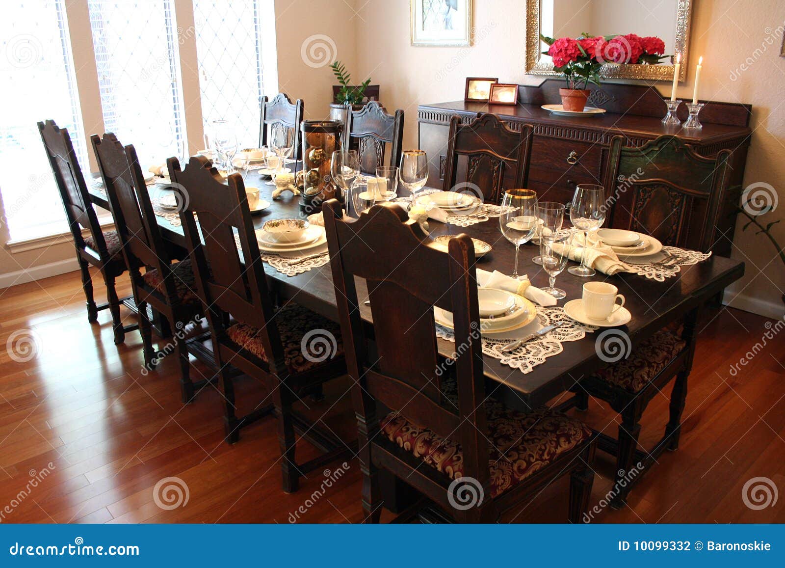 Dining Room stock photo. Image of dine, windows, home - 10099332