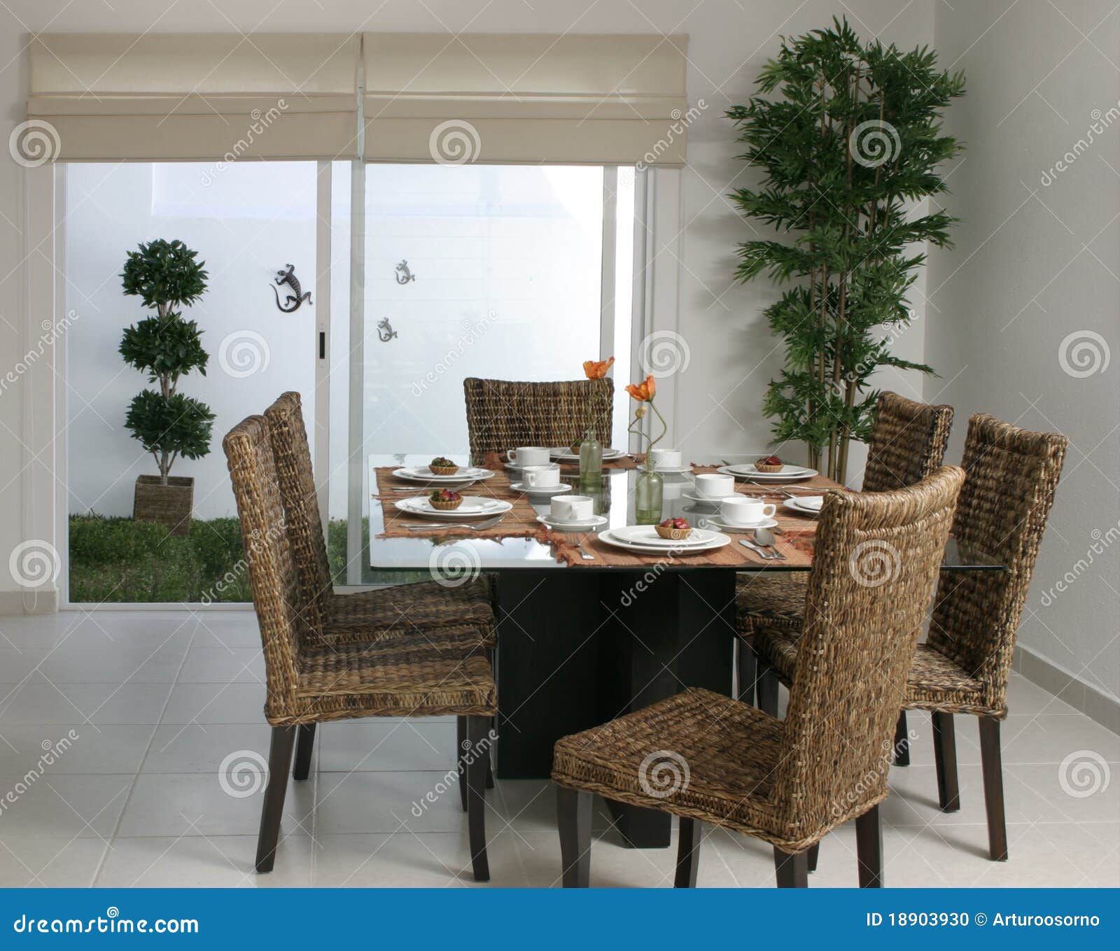 Dining room stock photo. Image of decor, dish, dining - 18903930