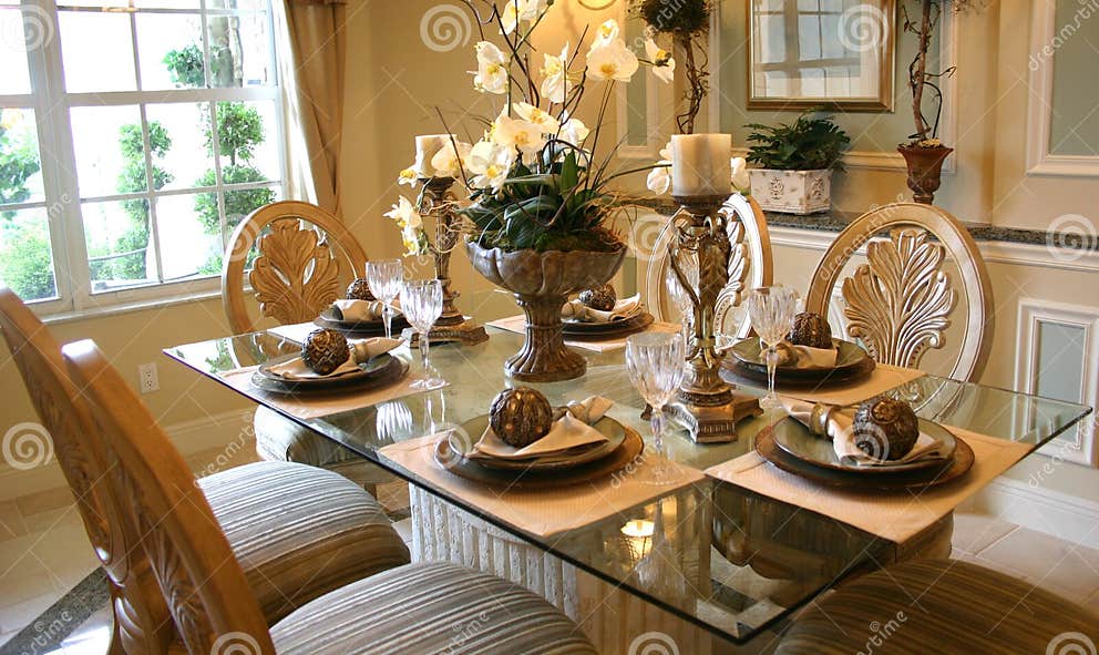 Dining Room stock image. Image of centerpiece, dine, table - 190723