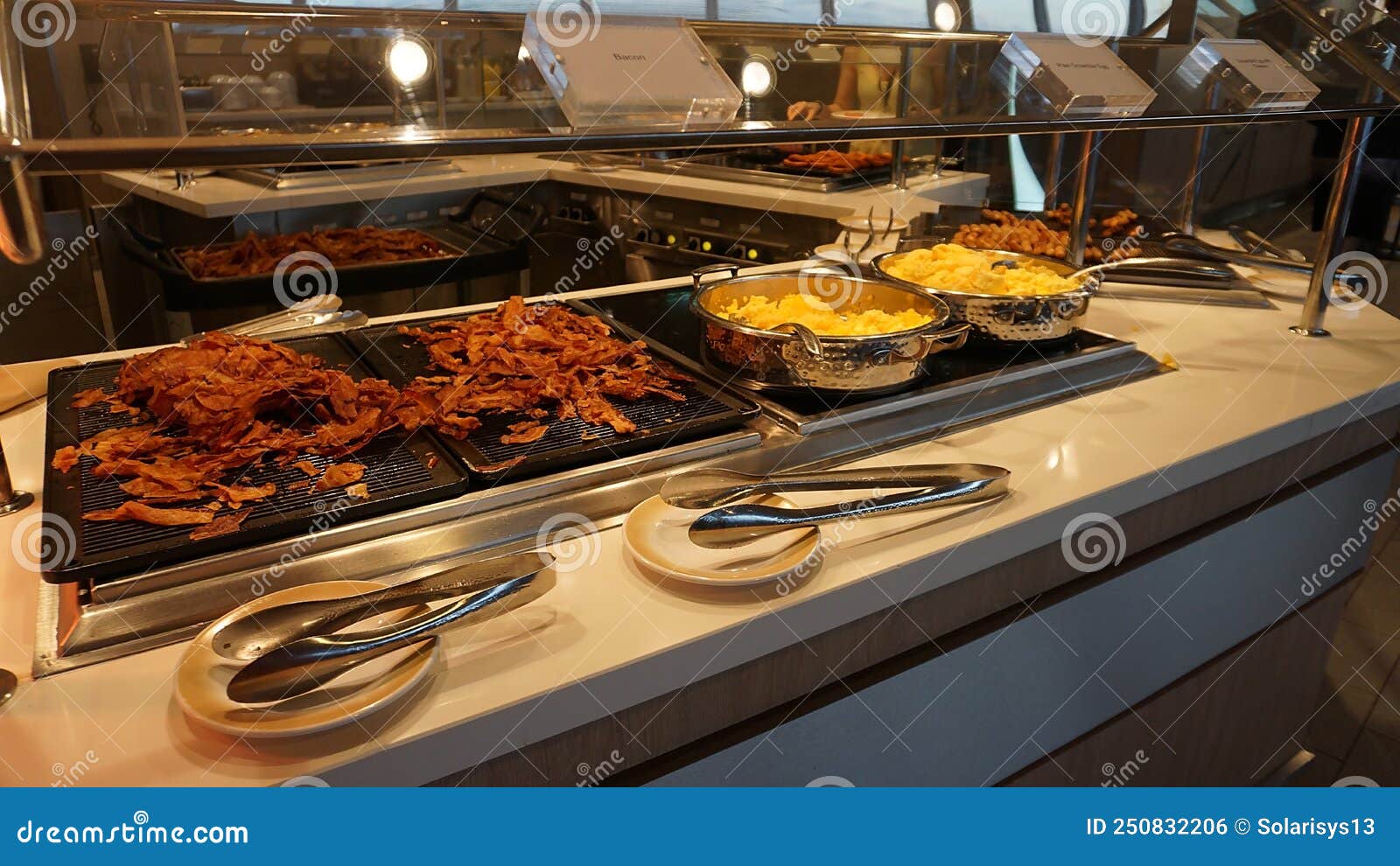 Dining Room Buffet Aboard the Luxury Abstract Cruise Ship Stock Photo ...