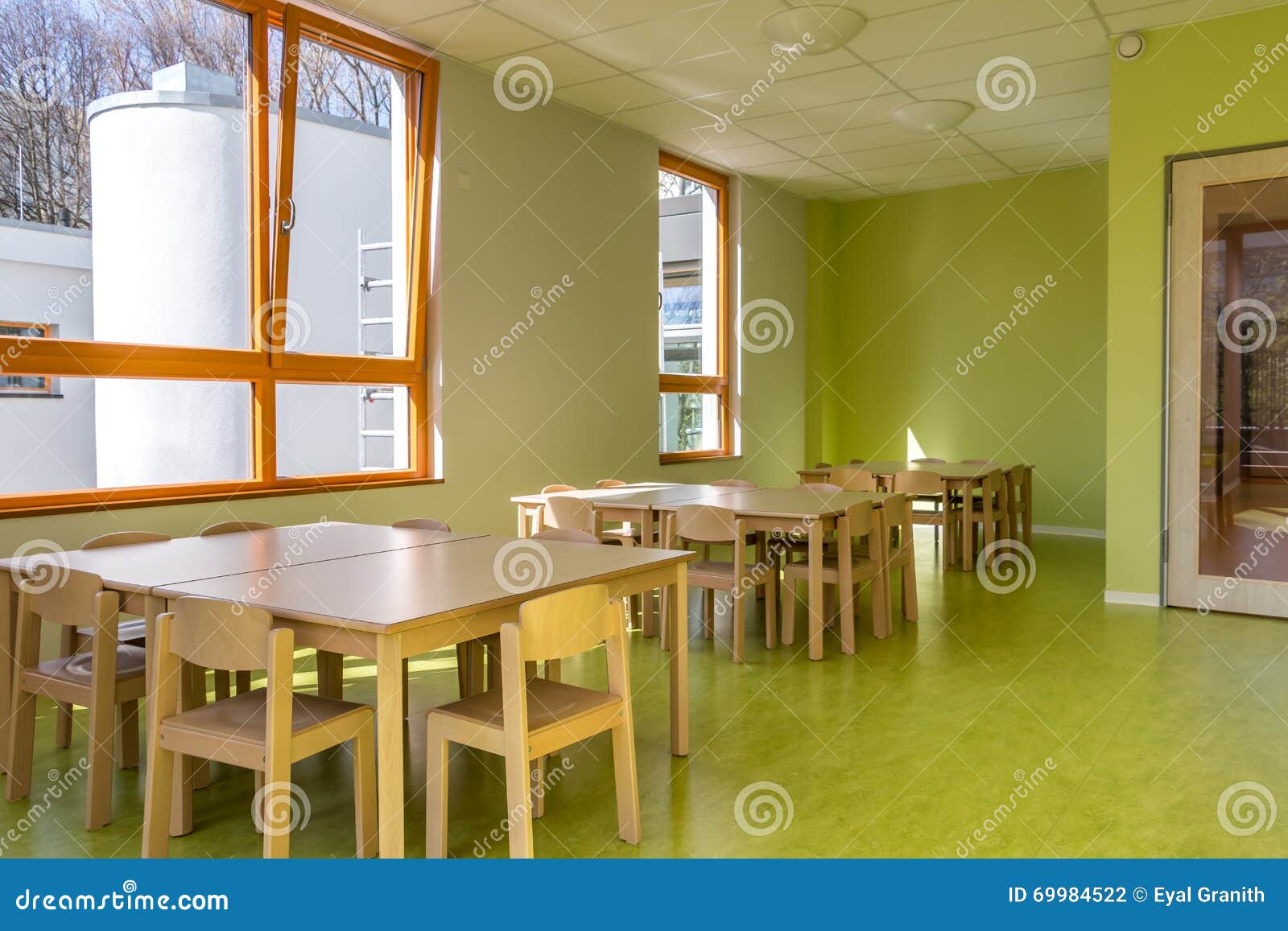 Dining Room for Children in Kindergarten Stock Photo - Image of colored ...