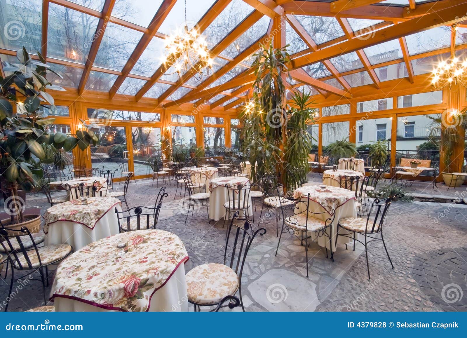 Dining room conservatory stock photo. Image of empty, interior - 4379828