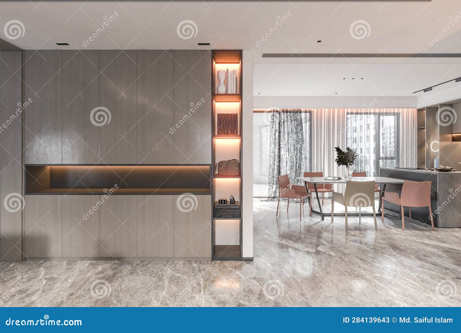 Dining Room and Empty Space Design with a View To Dining Table from a ...