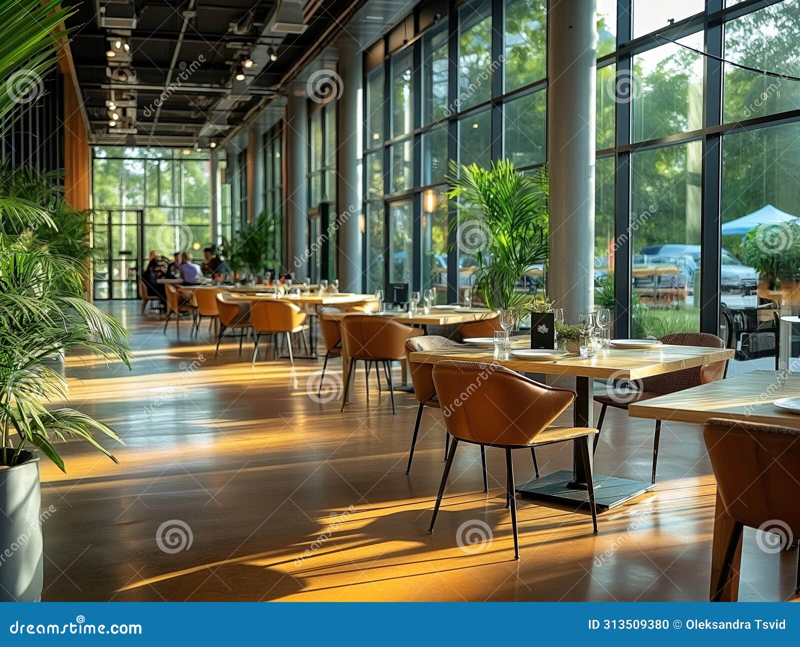 Dining Room in the Factory, Large Dining Room in a Modern Production ...