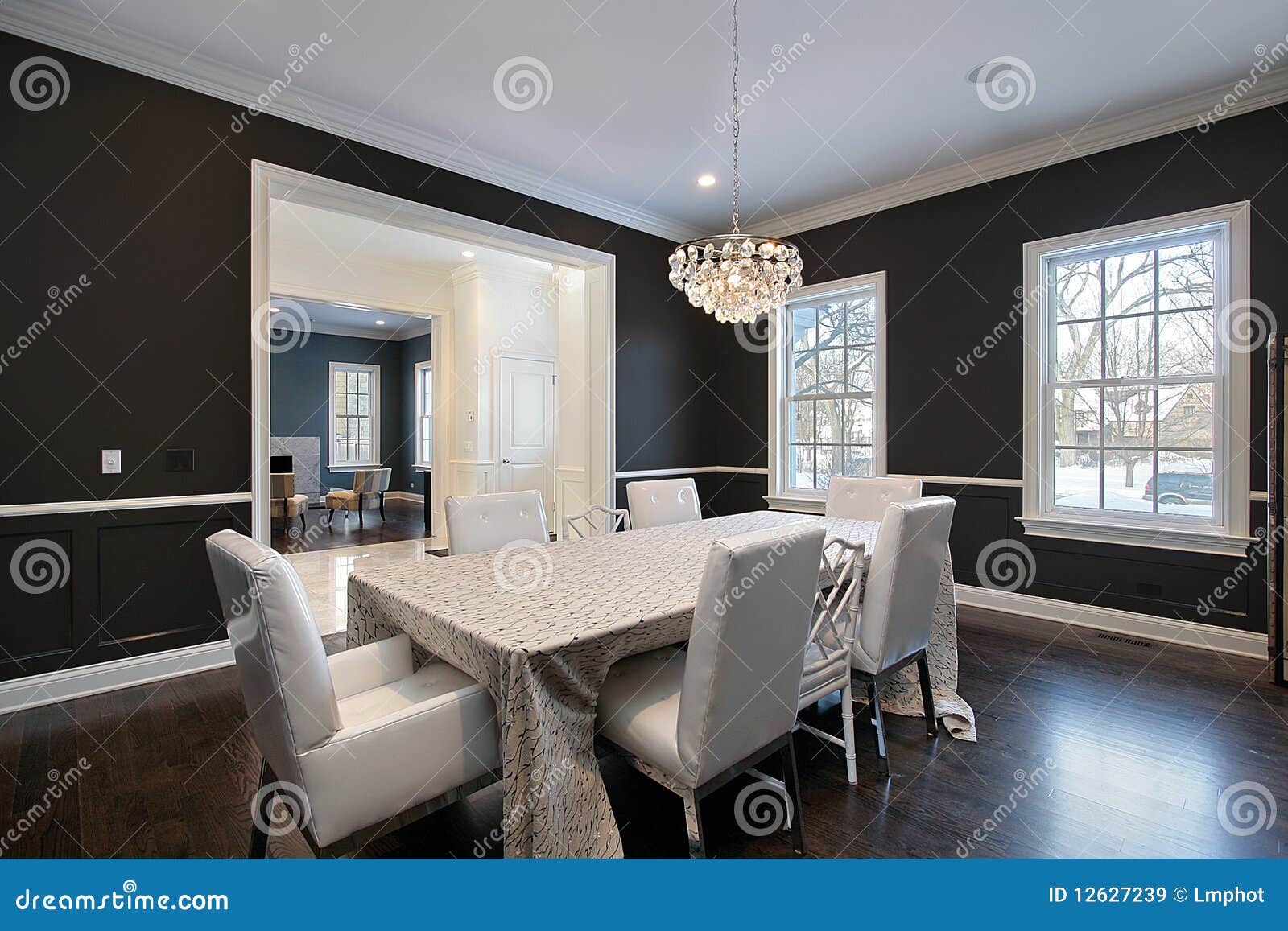 Dining Room with Foyer View Stock Image - Image of design, home: 12627239