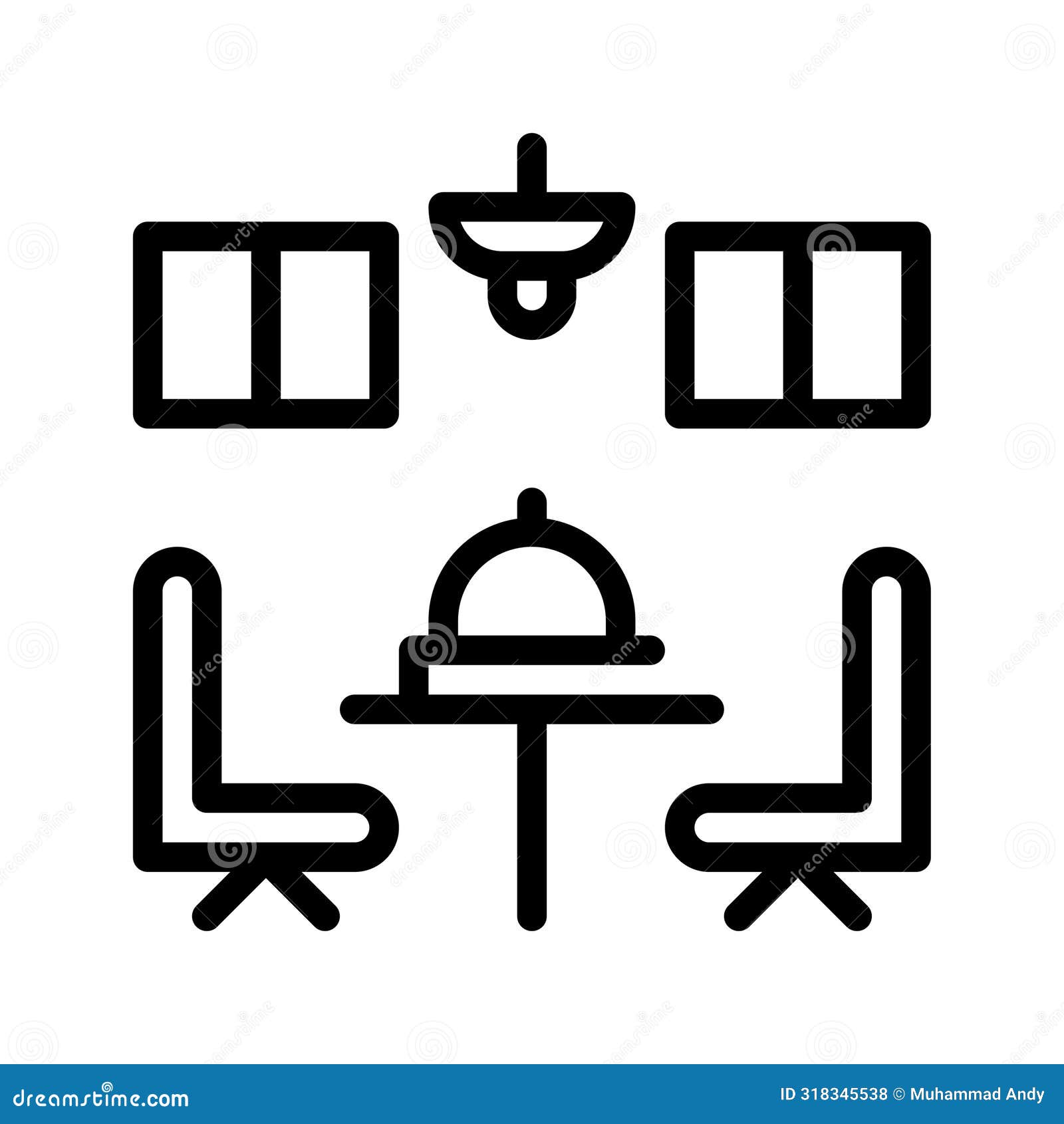 Dining Room Icon. Dinner Table Outline Flat Icons Graphic Design ...