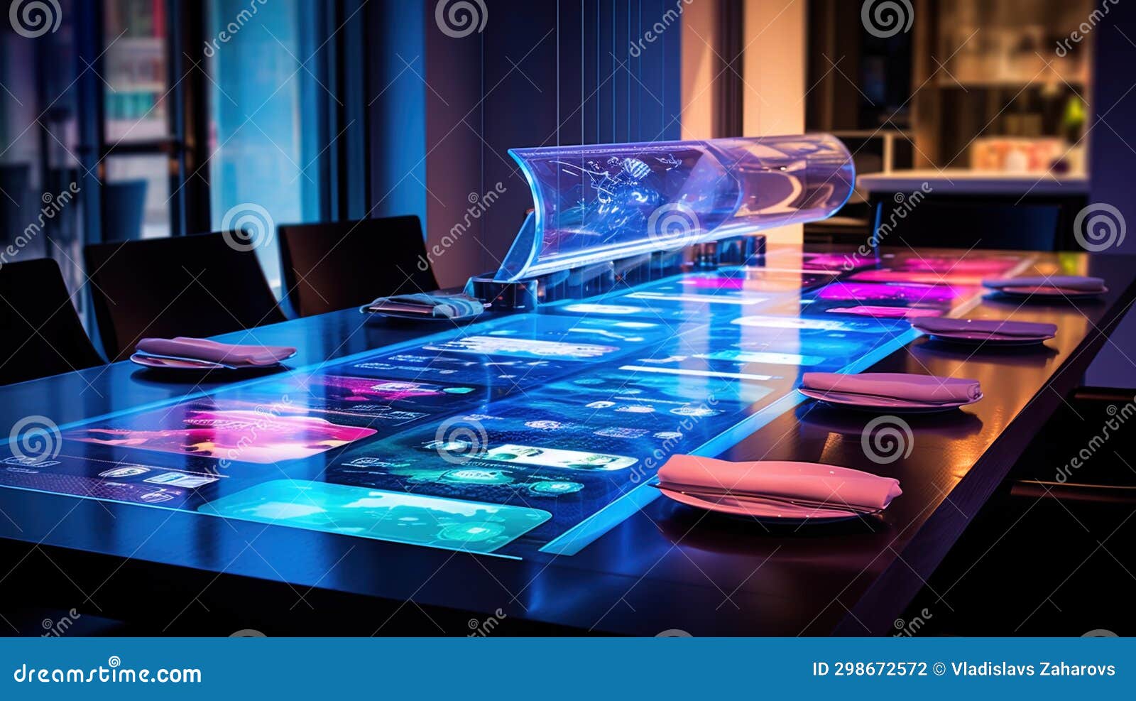 Dining Room with an Interactive Table, Holographic Menu and Electronic ...