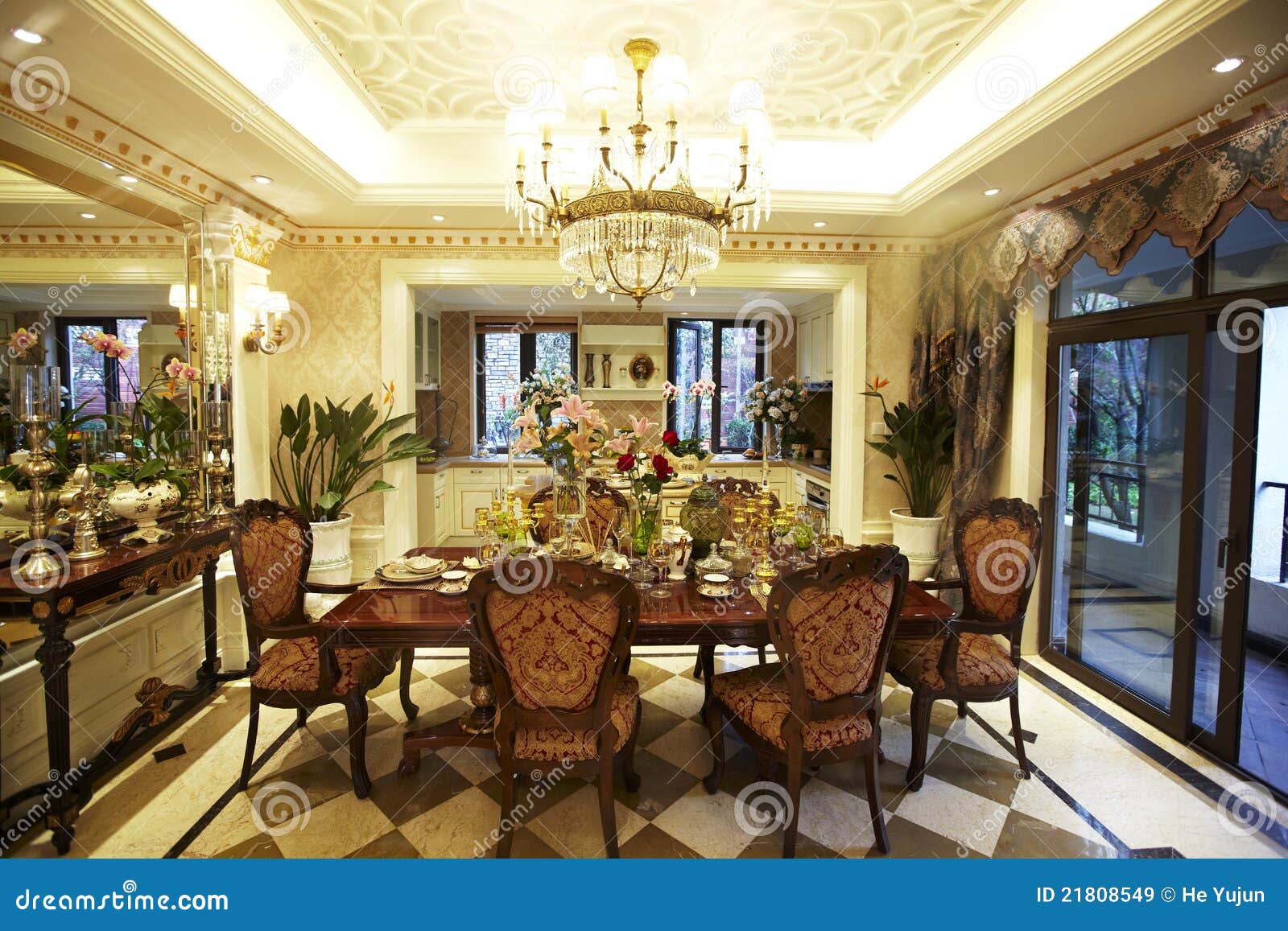 Dining room interior stock image. Image of decorating - 21808549