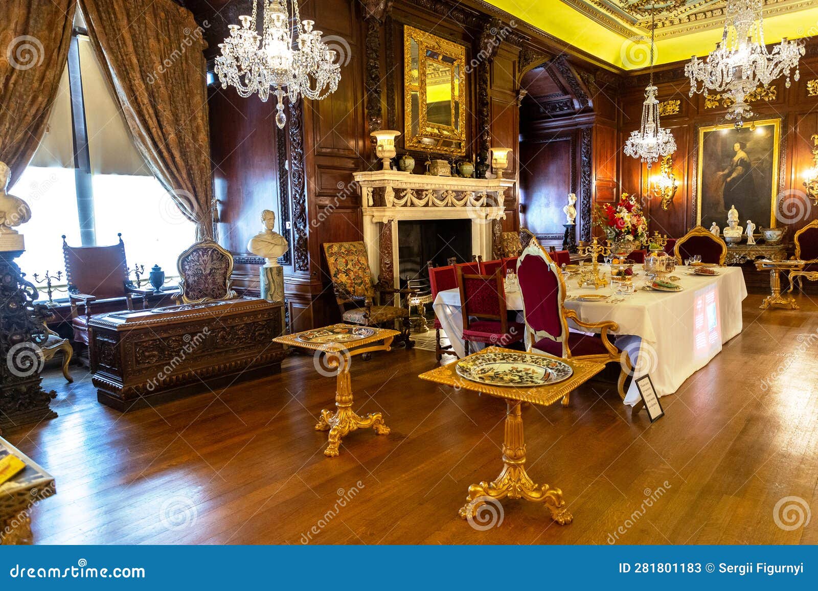 Dining Room and Interior of Warwick Castle, UK Editorial Stock Photo ...