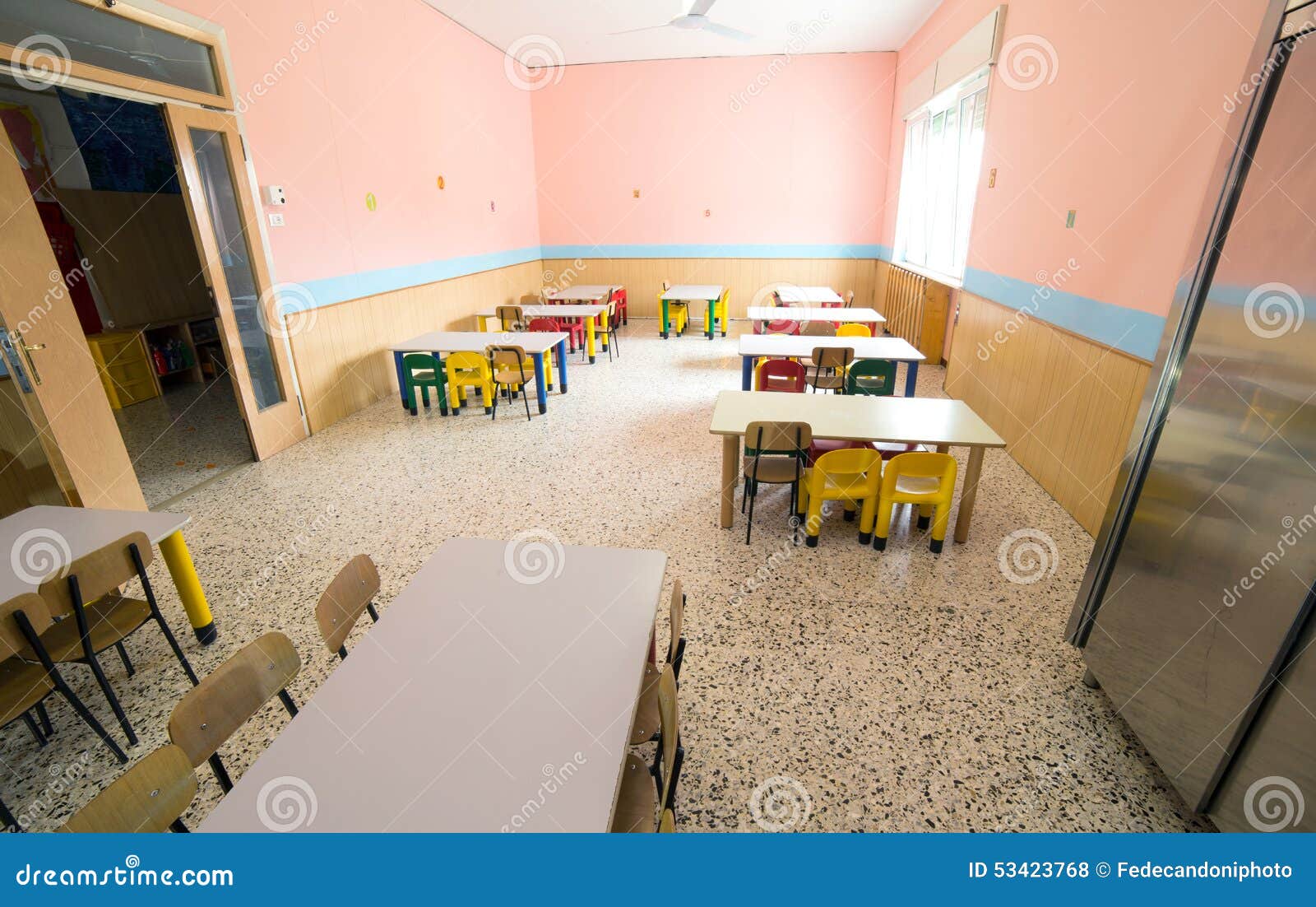 DINING Room of Kindergarten Stock Photo - Image of dining, interior ...