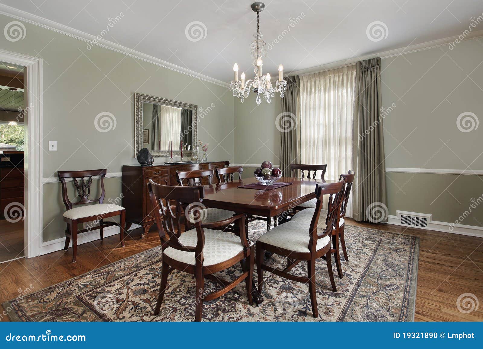 Dining room in luxury home stock photo. Image of interior - 19321890
