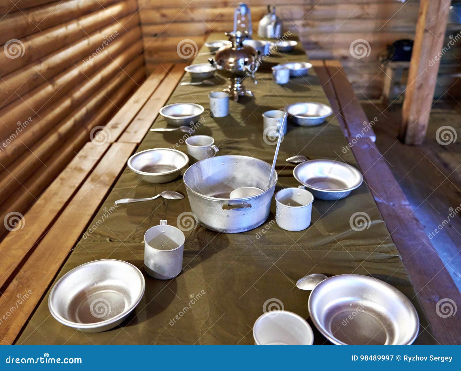 Dining Room of Russian Partisans of World War II Stock Image - Image of ...
