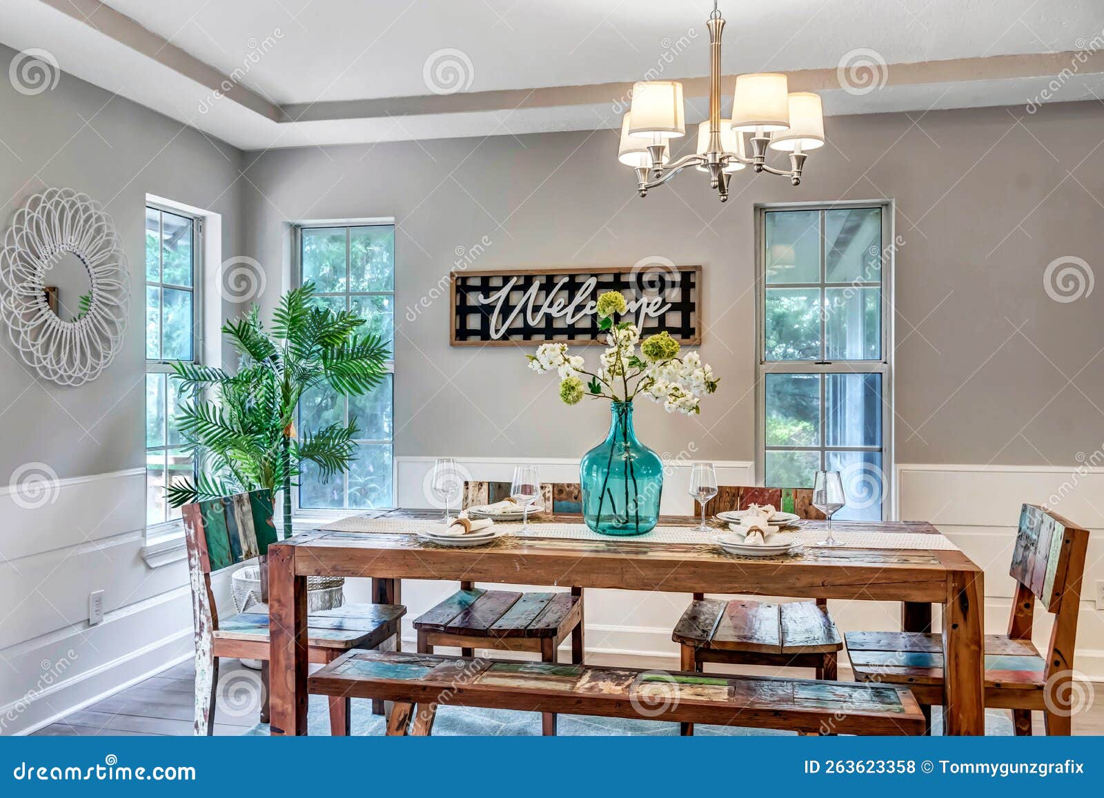Rustic Farmhouse Wall With Terra Cotta Roof & Wooden Window Frame In ...